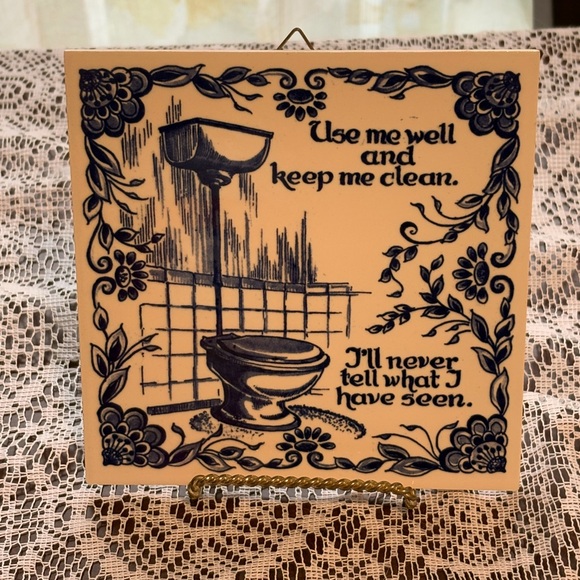 Accents | Dutch Ceramic Delft Tile Funny Bathroom Decor Blue White ...